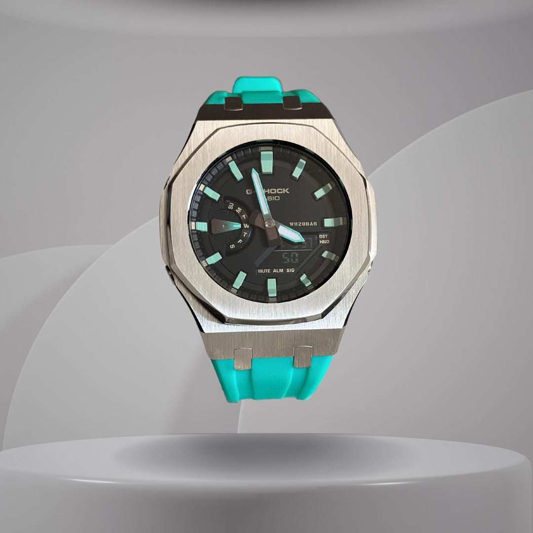 Casio G-shock GA2100 – Blue Green | Custom Casioak | Men's Watch | Mod ...