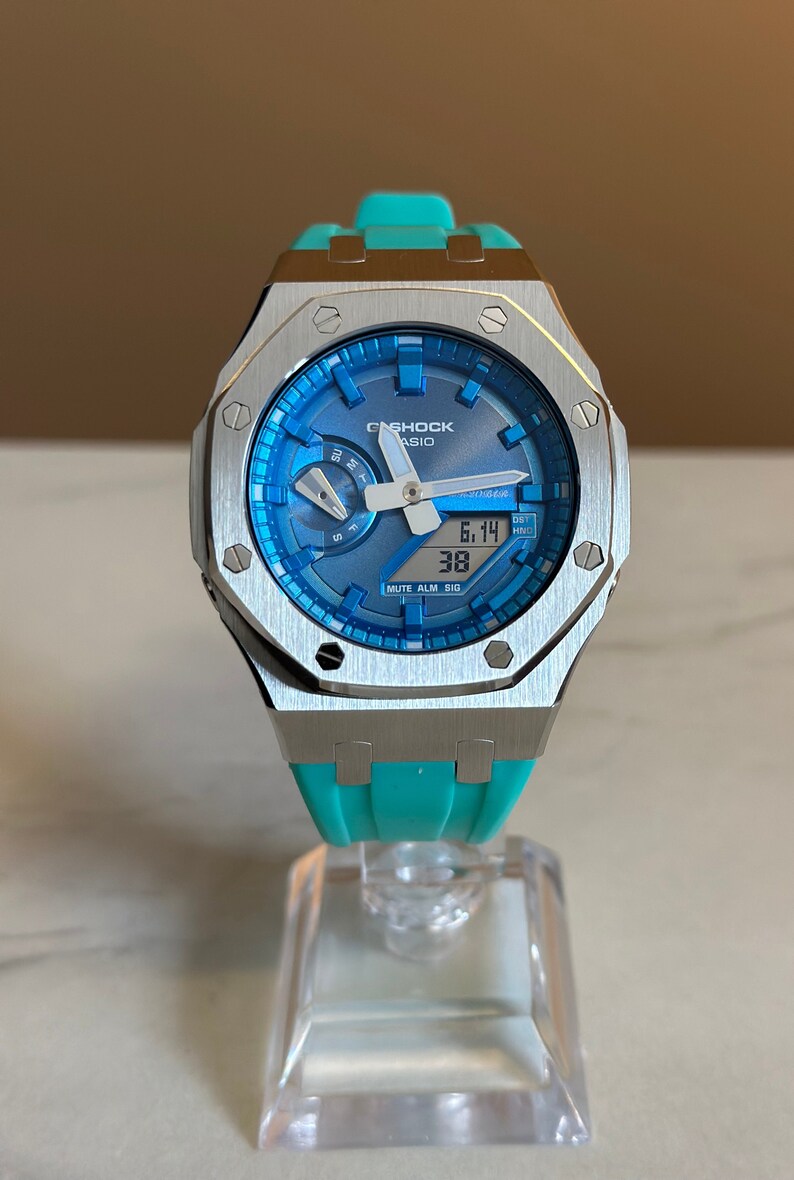 Casio G-shock Oak Blue Dial GA-2100 Custom Casioak 44mm - Etsy