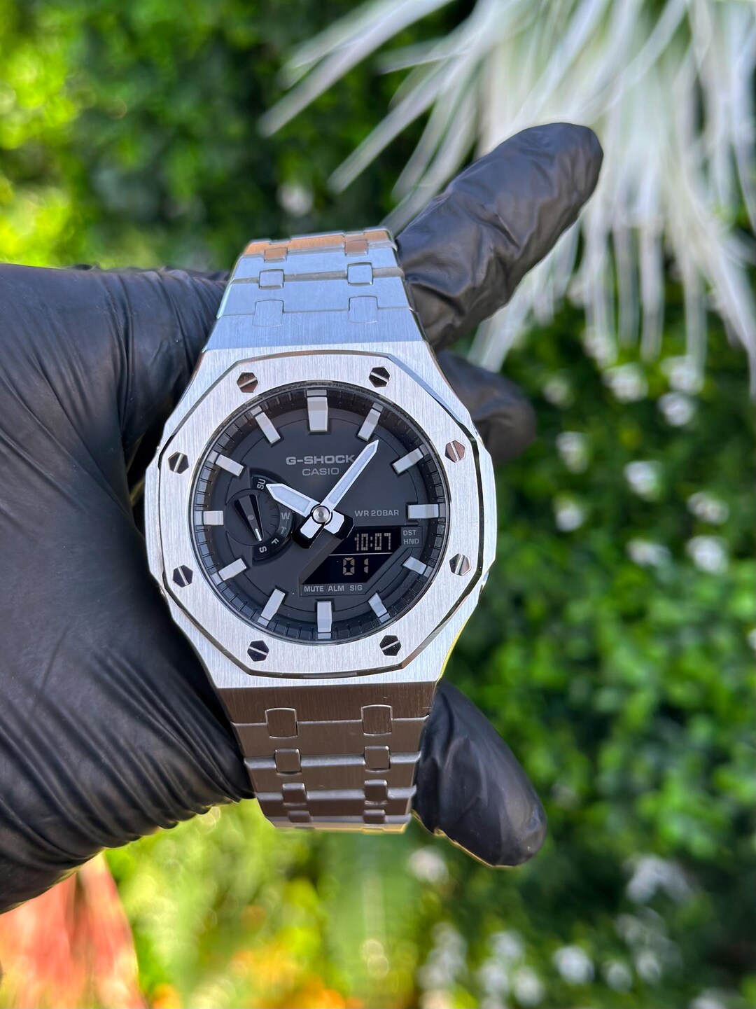 Casio G-shock Oak Mod - Silver White - GA-2100 Custom Casioak | Men's ...