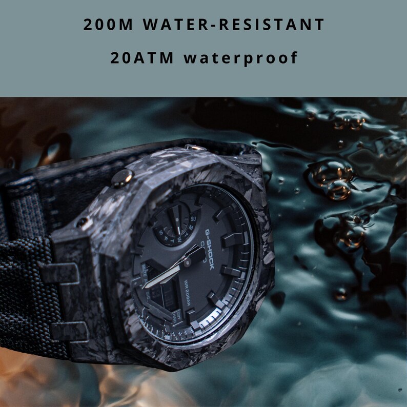 Casio G-shock GA2100 – Full Black Carbon Fiber | Nylon Canvas Velcro ...