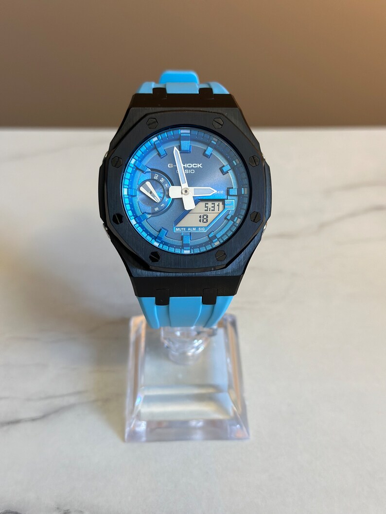 Casio G-shock Oak Blue Black GA-2100 Custom Casioak Men's Watch - Etsy