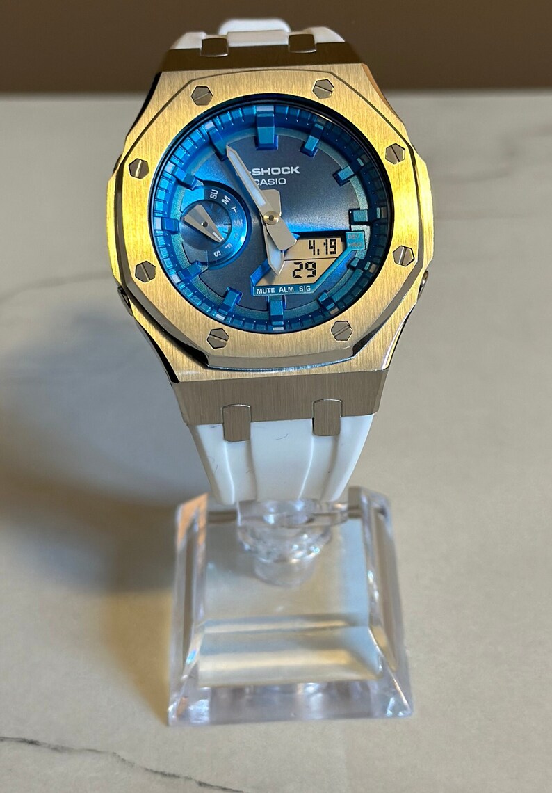 Casio G-shock Oak White Blue GA-2100 Custom Casioak Men's Watch - Etsy