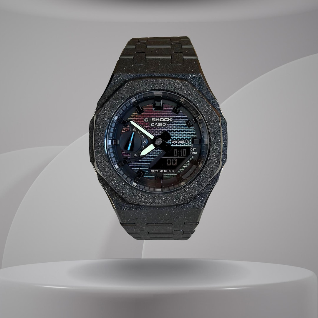Casio G-shock GA2100 Mod - Black Frosted | Custom Casioak | Men's Watch ...