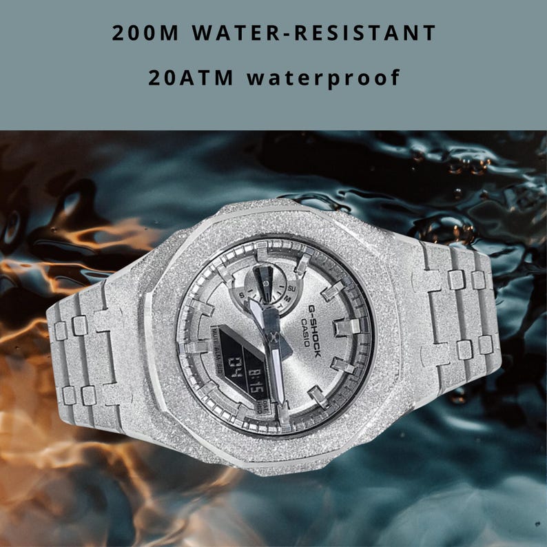 Casio G-shock GA2100 – Full Silver Frosted | Custom Casioak | Men's ...