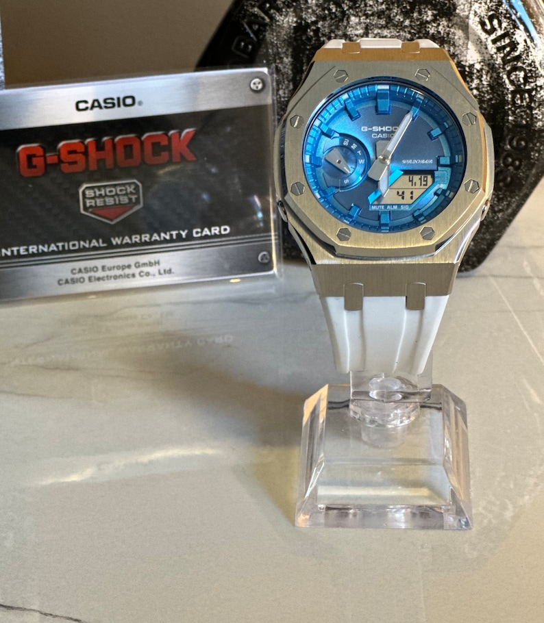 Casio G-shock Oak White Blue GA-2100 Custom Casioak Men's Watch - Etsy