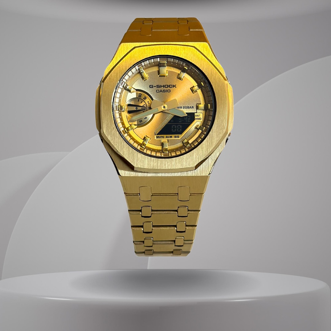 Casio G-shock GA2100 – Full Gold | Custom Casioak | Men's Watch | Mod ...