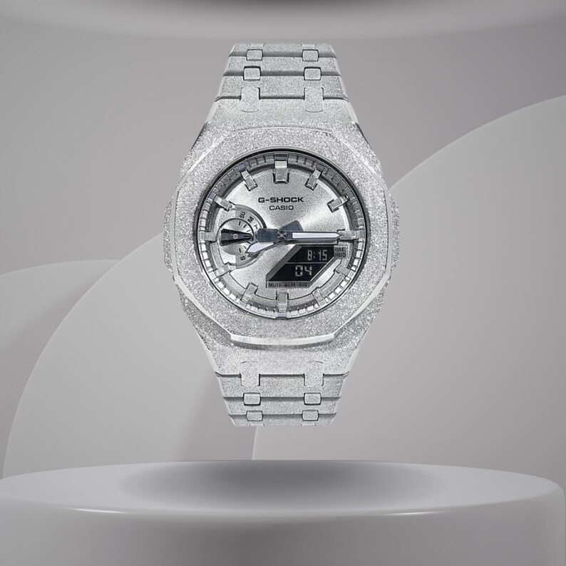 Casio G-shock GA2100 – Full Silver Frosted | Custom Casioak | Men's ...