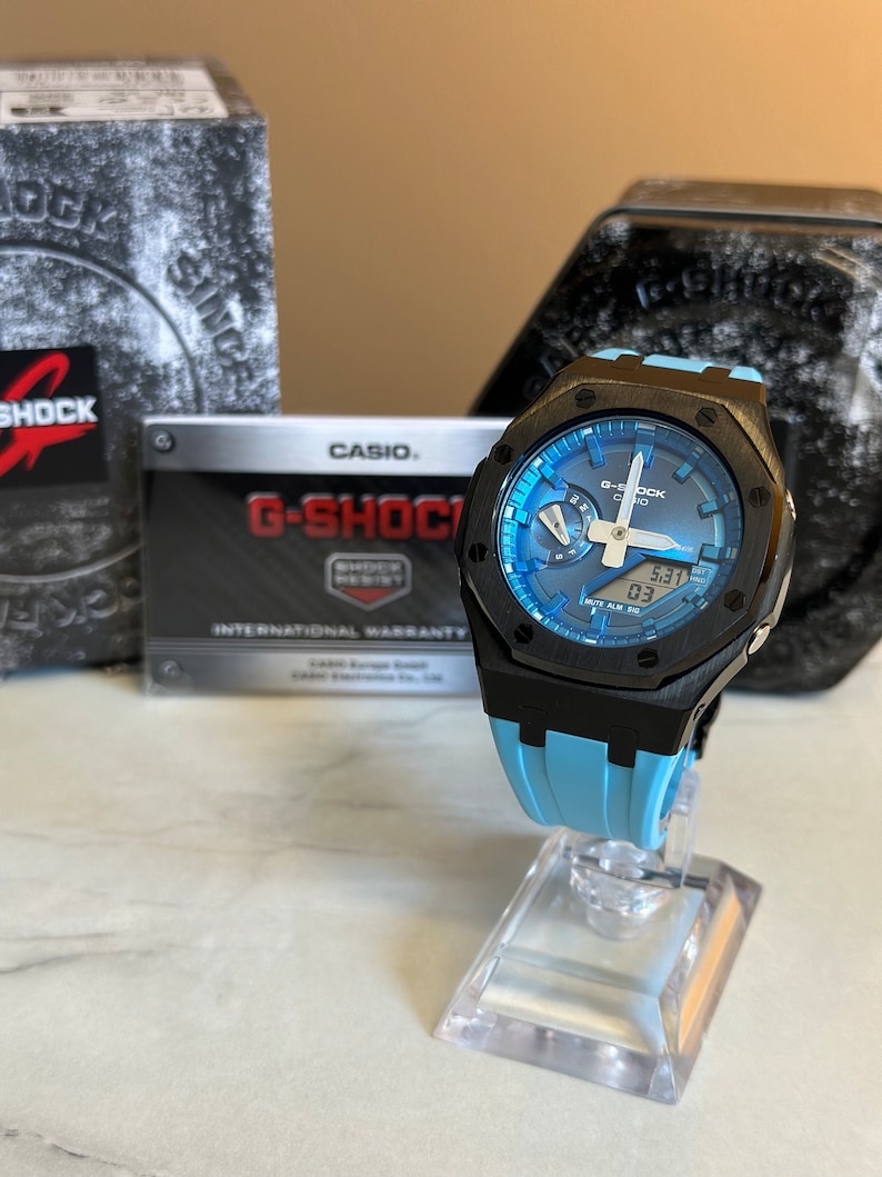 Casio G-shock Oak Blue Black GA-2100 Custom Casioak Men's Watch - Etsy