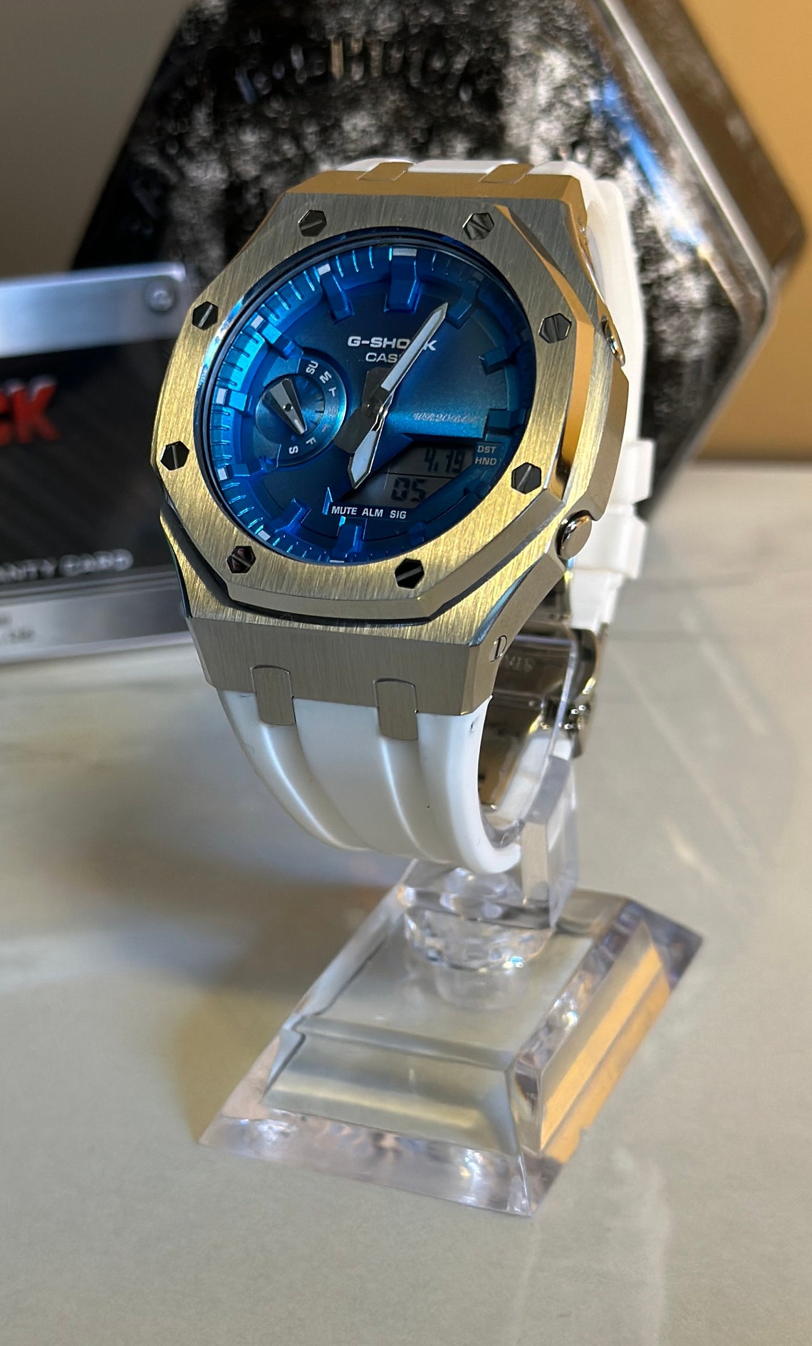 Casio G-shock Oak White Blue GA-2100 Custom Casioak Men's Watch - Etsy