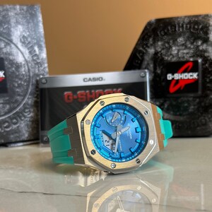 Casio G-shock Oak Blue Dial GA-2100 Custom Casioak 44mm - Etsy
