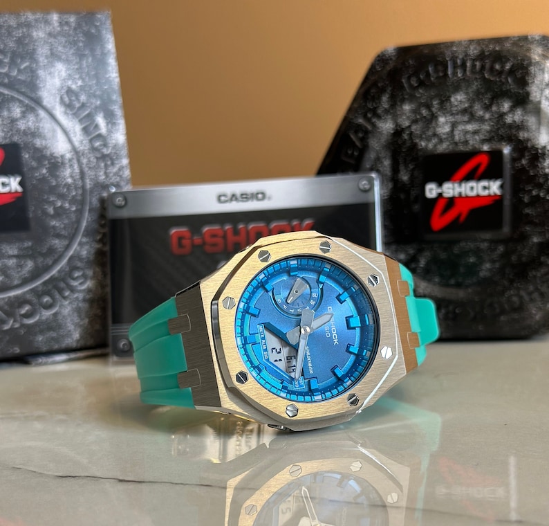 Casio G-shock Oak Blue Dial GA-2100 Custom Casioak 44mm - Etsy