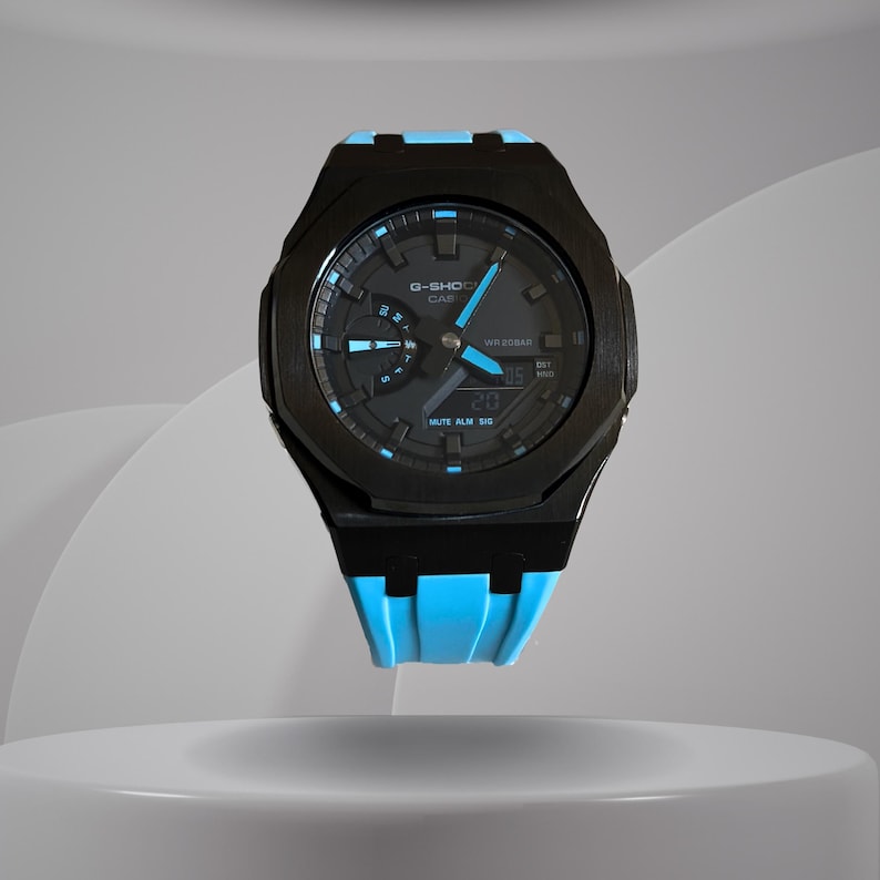 Casio G-shock GA2100 – Black Blue | Custom Casioak | Men's Watch | Mod ...