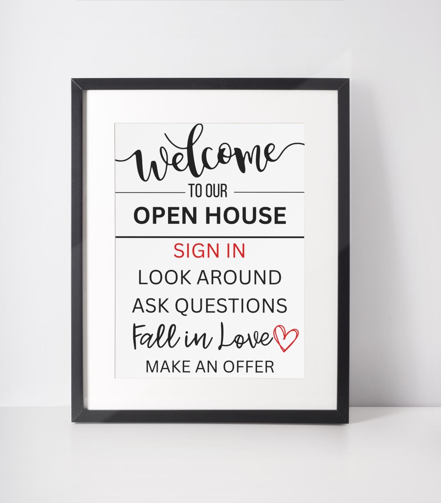 Printable Open House Real Estate Welcome Sign Real Estate Open House ...