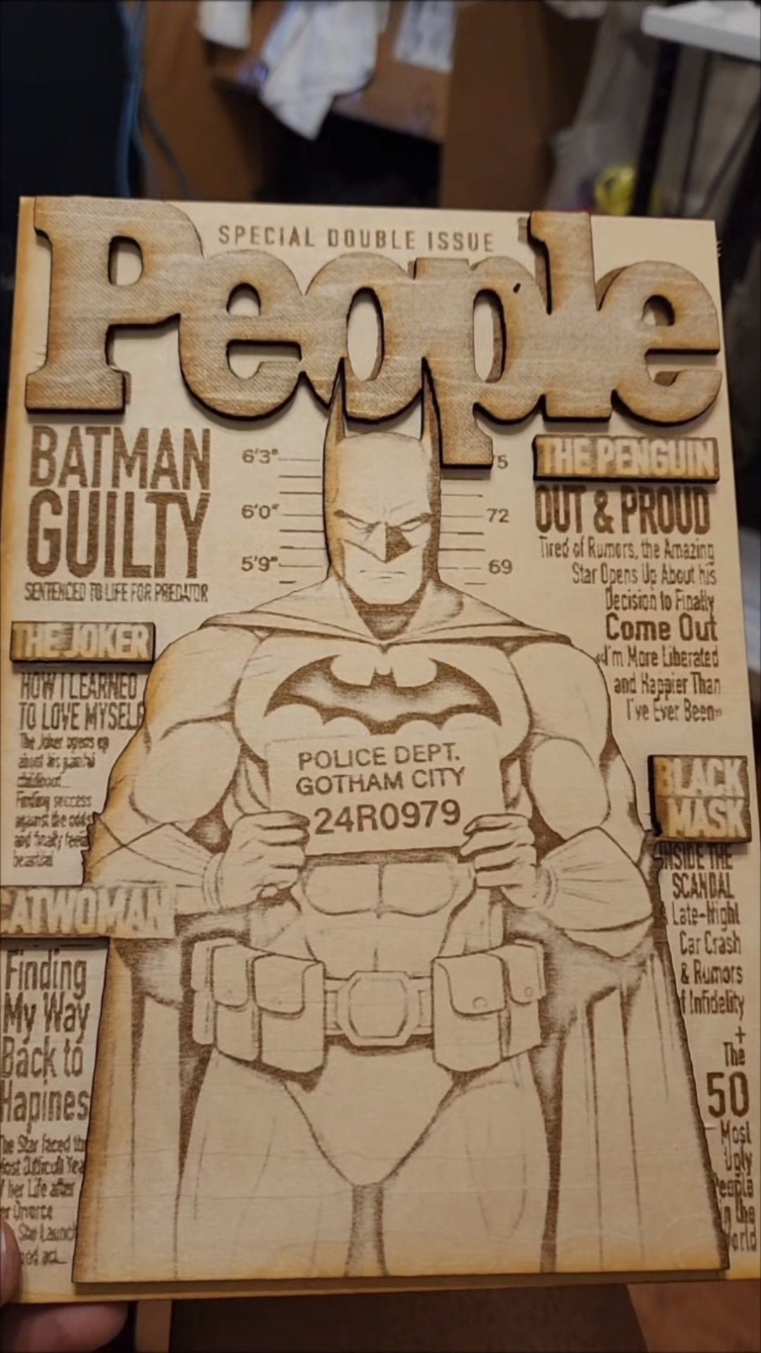 Batman Guilty People Magazine Wood Plaque - Etsy