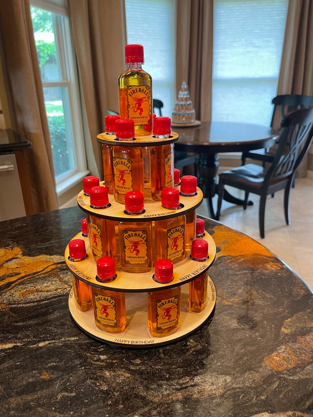 21 Bottle Tier Fireball Shot Tower 3 or 4 Tier Alcohol Cake, 21st ...