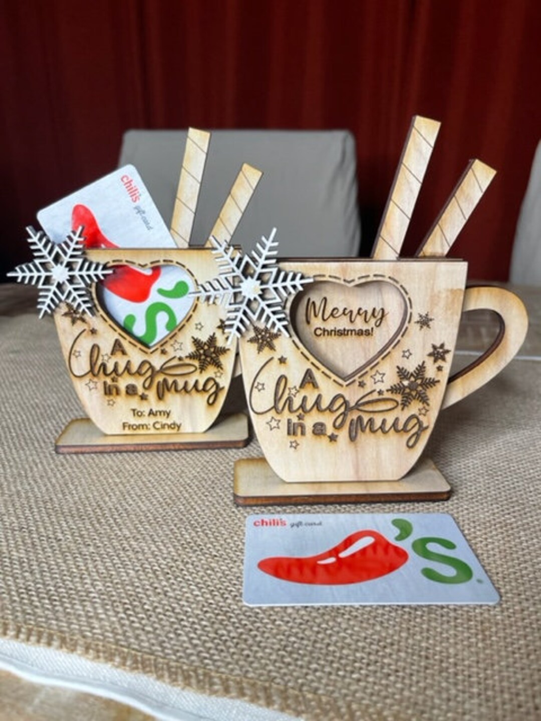Freestanding Hug in a Mug Gift Card Holder- With Custom to and From - Etsy