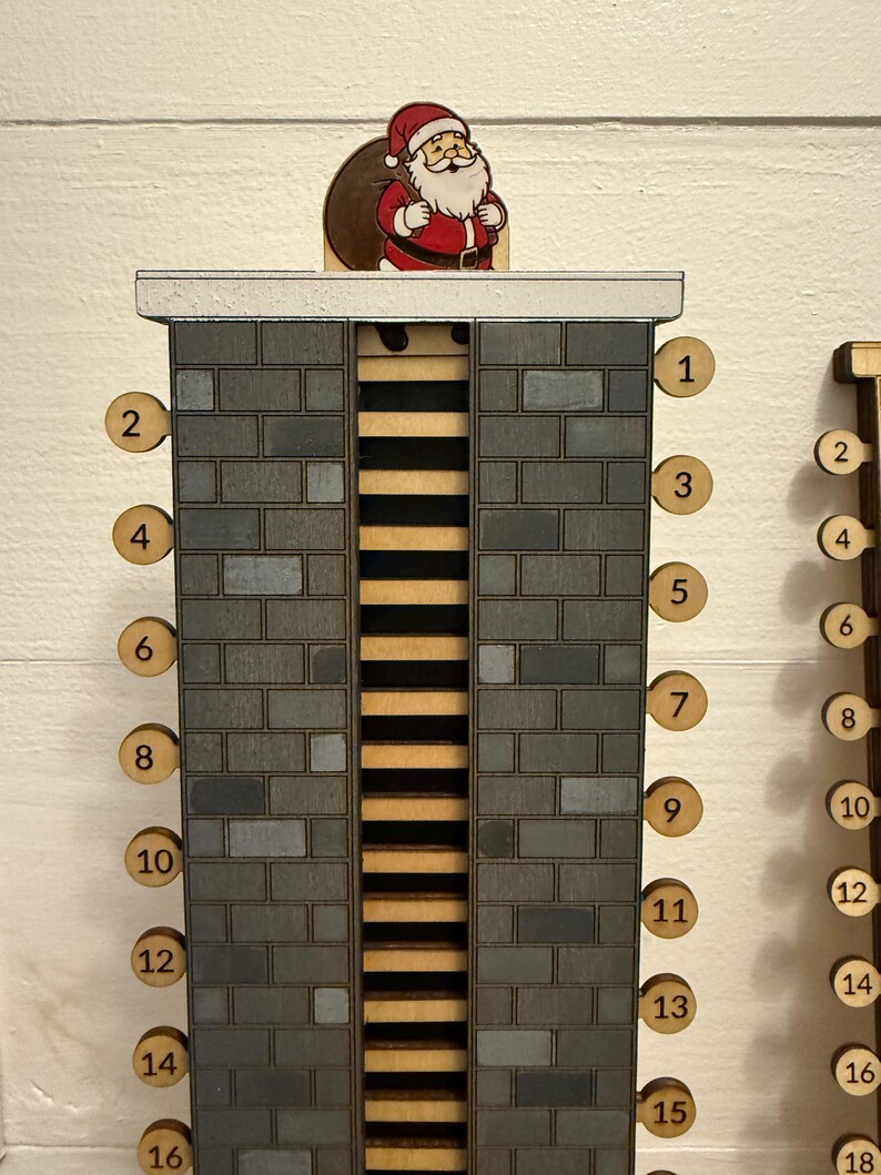 Santa Going Down the Chimney Advent Calander for Christmas Countdown ...