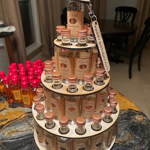 BIG 36 Mini Bottle 4 Tier Fireball or Titos Display Cake, Alcohol Cake ...