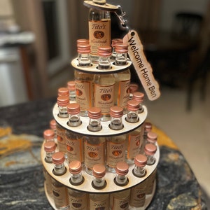 BIG 36 Mini Bottle 4 Tier Fireball or Titos Display Cake, Alcohol Cake ...