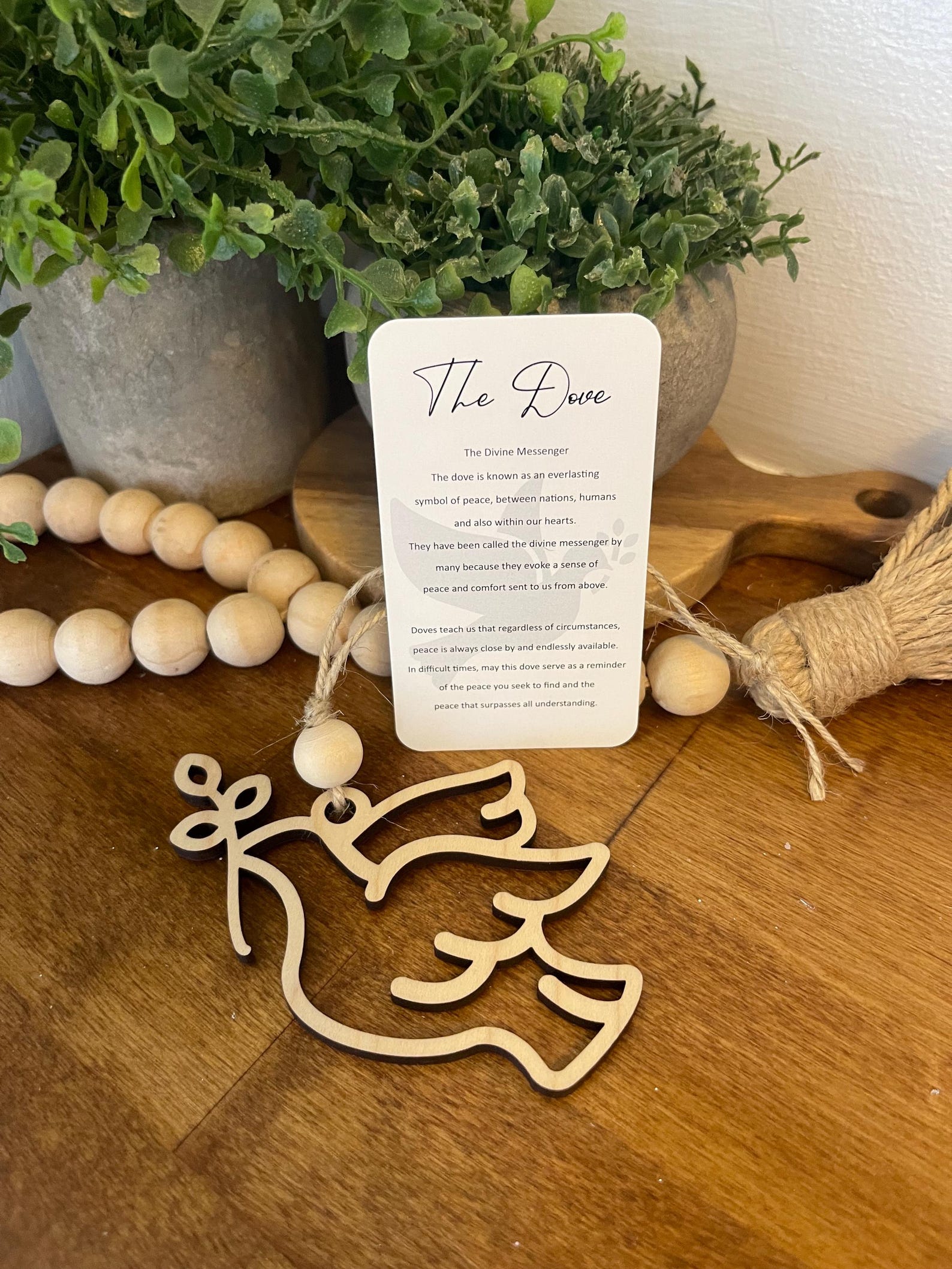 The Dove - the Divine Messenger Ornament Gift - Made of Finished Maple ...