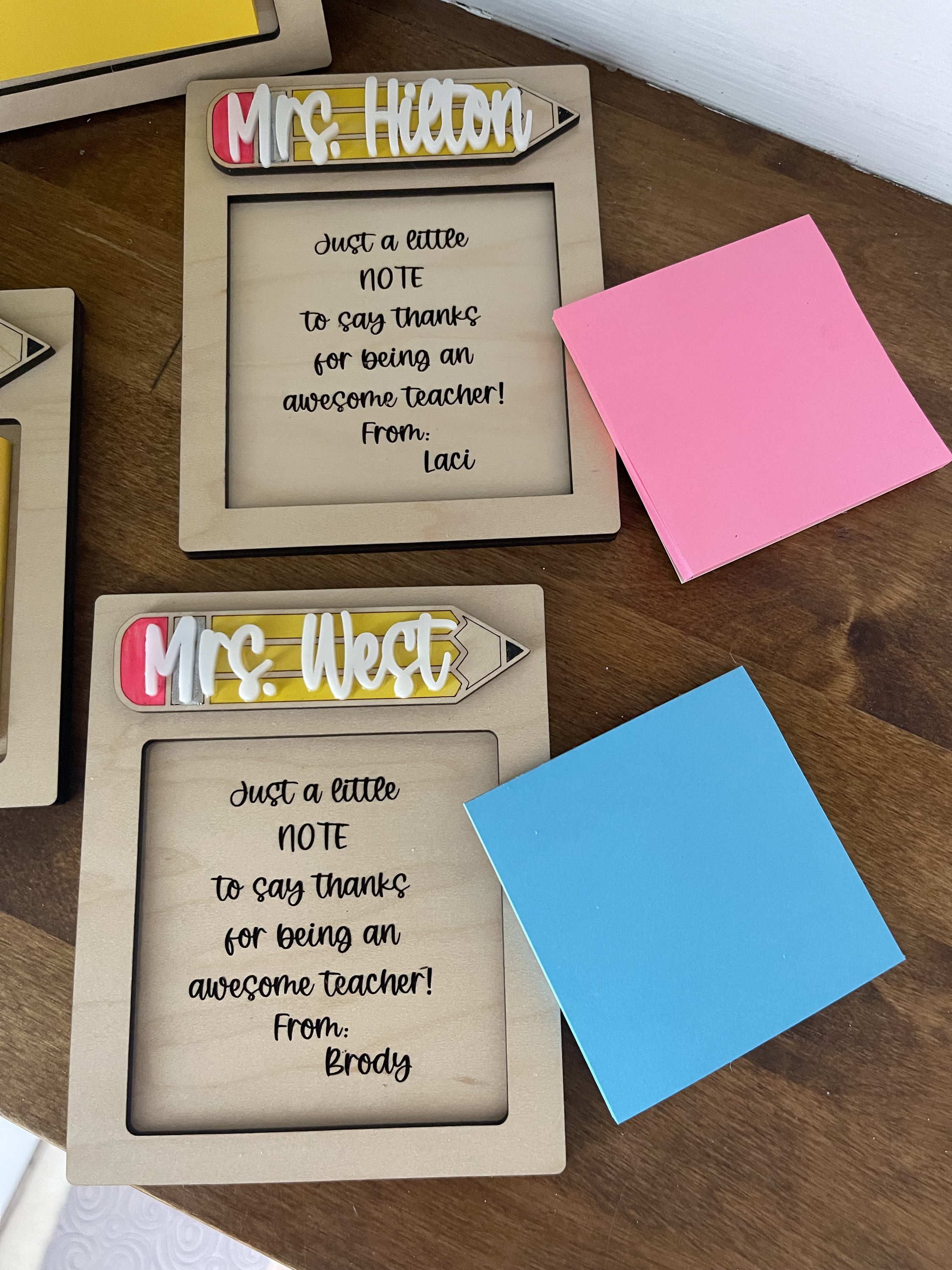 Customizable Teacher Sticky Note Post It Note Holder With Cute Message ...