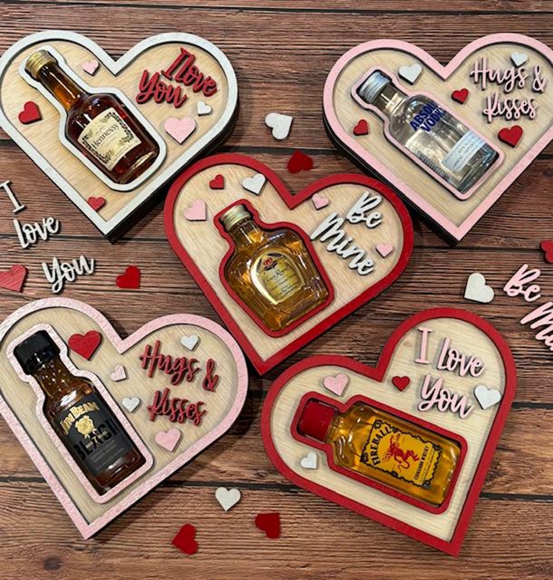 Alcohol Bottle Gift Shot Box, Liquor Gift Men or Women, Adult Valentine ...