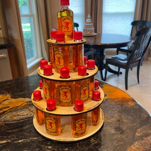 21 Bottle Tier Fireball Shot Tower 3 or 4 Tier Alcohol Cake, 21st ...
