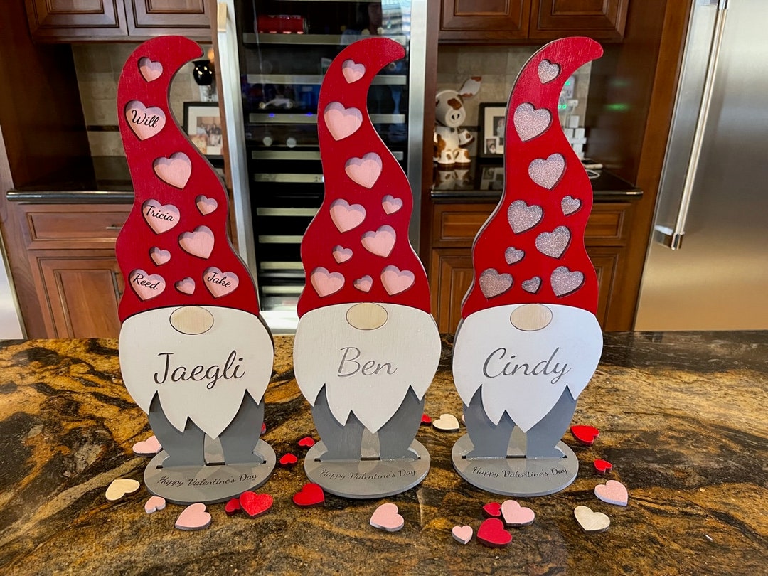 17 Inch Tall Valentine's Day Gnome With Custom Name or Names - Etsy