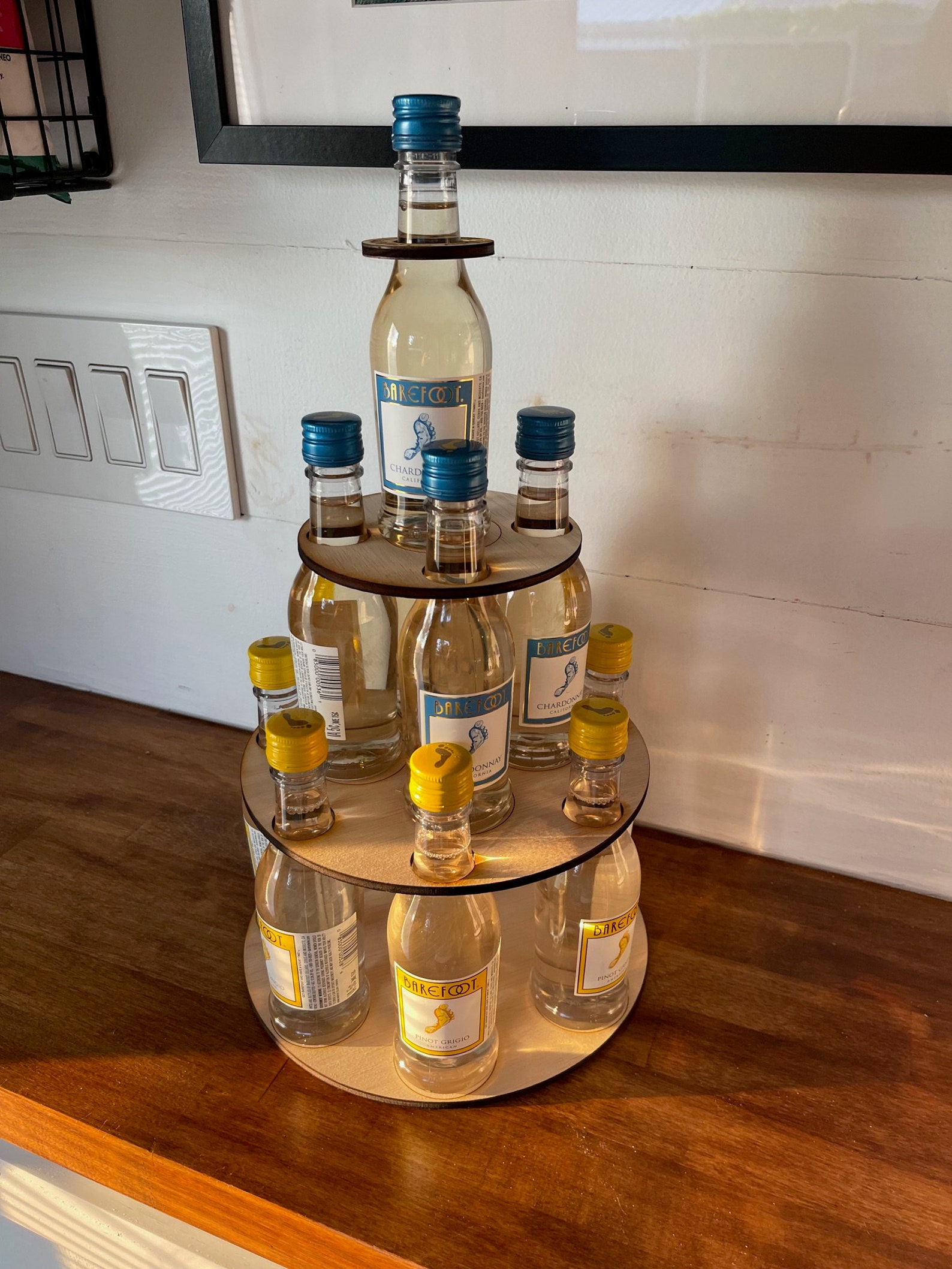 3 Tier Alcohol Shot Liquor Tower Display Cake, Fits 12 Mini Bottles of ...