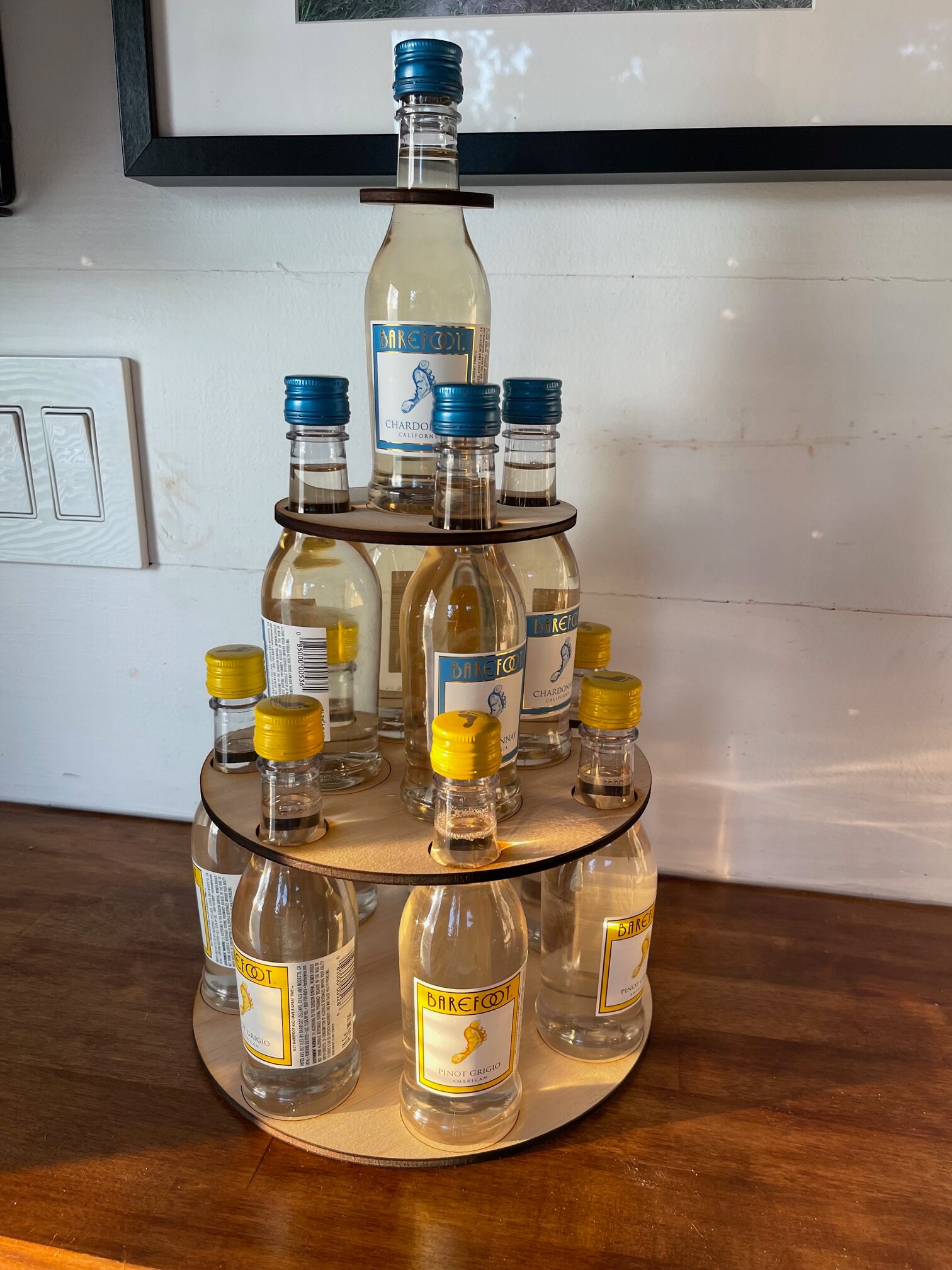 3 Tier Alcohol Shot Liquor Tower Display Cake, Fits 12 Mini Bottles of ...