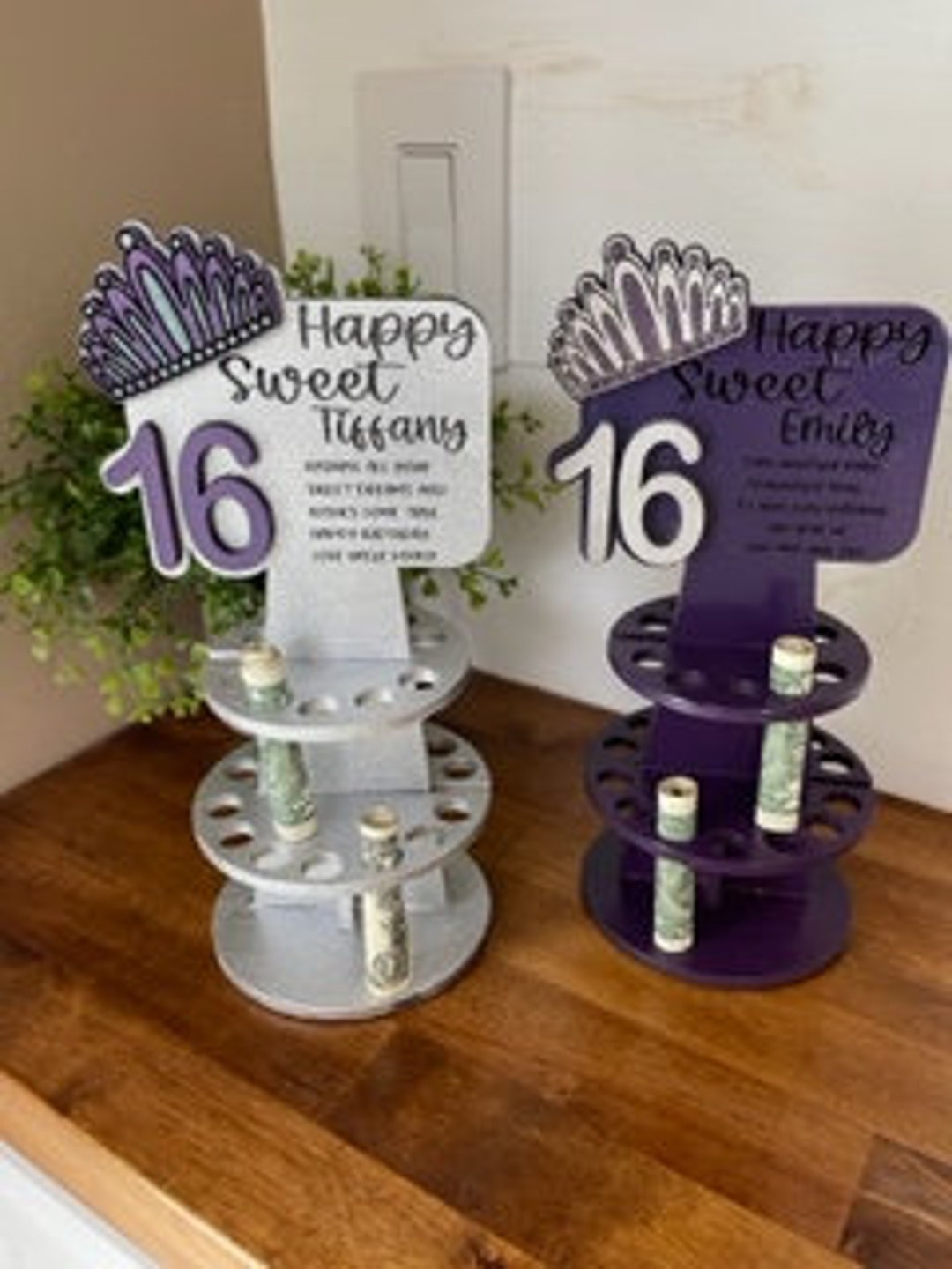 Sweet 16 Happy Birthday Gift Money Holder, Tiered Money Cake With 24 ...