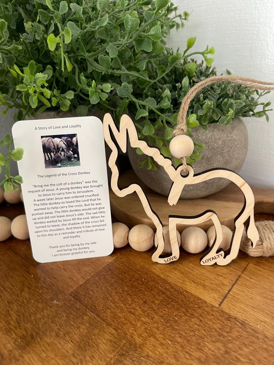 A Story of Love and Loyalty Donkey Ornament Gift - Cross Donkey Legend ...