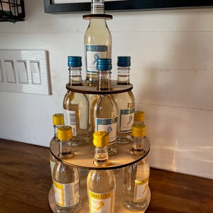3 Tier Alcohol Shot Liquor Tower Display Cake, Fits 12 Mini Bottles of ...