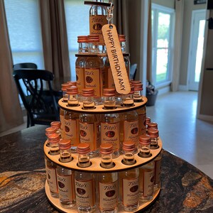 BIG 36 Mini Bottle 4 Tier Fireball or Titos Shot Cake, Alcohol Shot ...