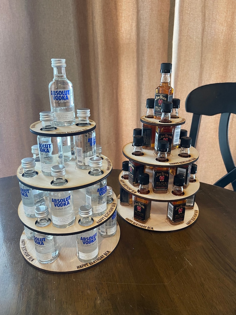 4 Tier Alcohol / Shot Liquor Tower Cake Fits Multiple Types of Mini ...