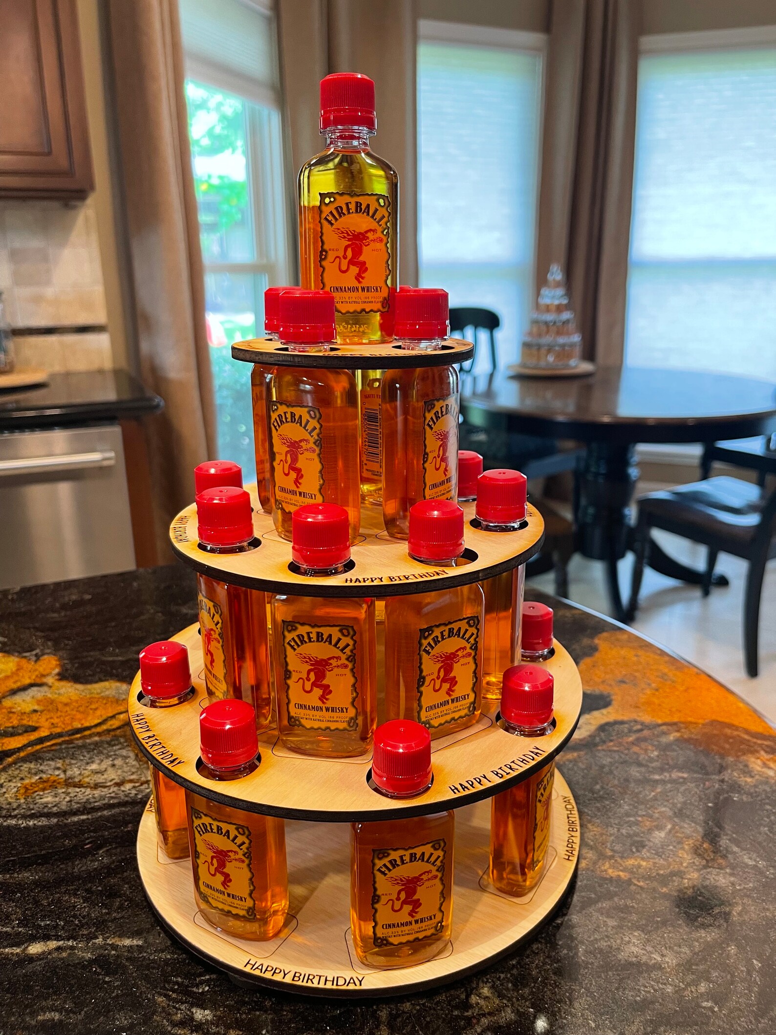 21 Bottle Tier Fireball Shot Tower 3 or 4 Tier Alcohol Cake, 21st ...