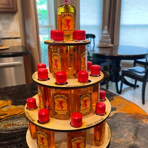 21 Bottle Tier Fireball Shot Tower 3 or 4 Tier Alcohol Shot Cake, 21st ...
