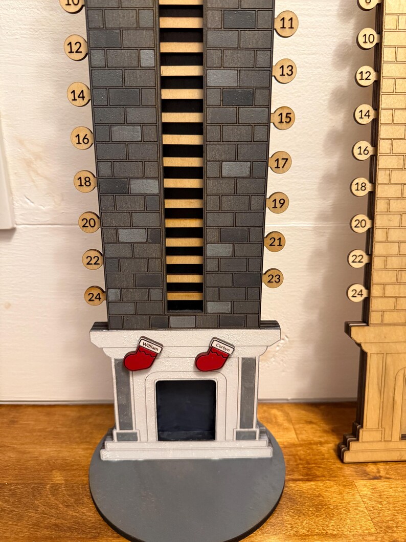 Santa Going Down the Chimney Advent Calander for Christmas Countdown ...