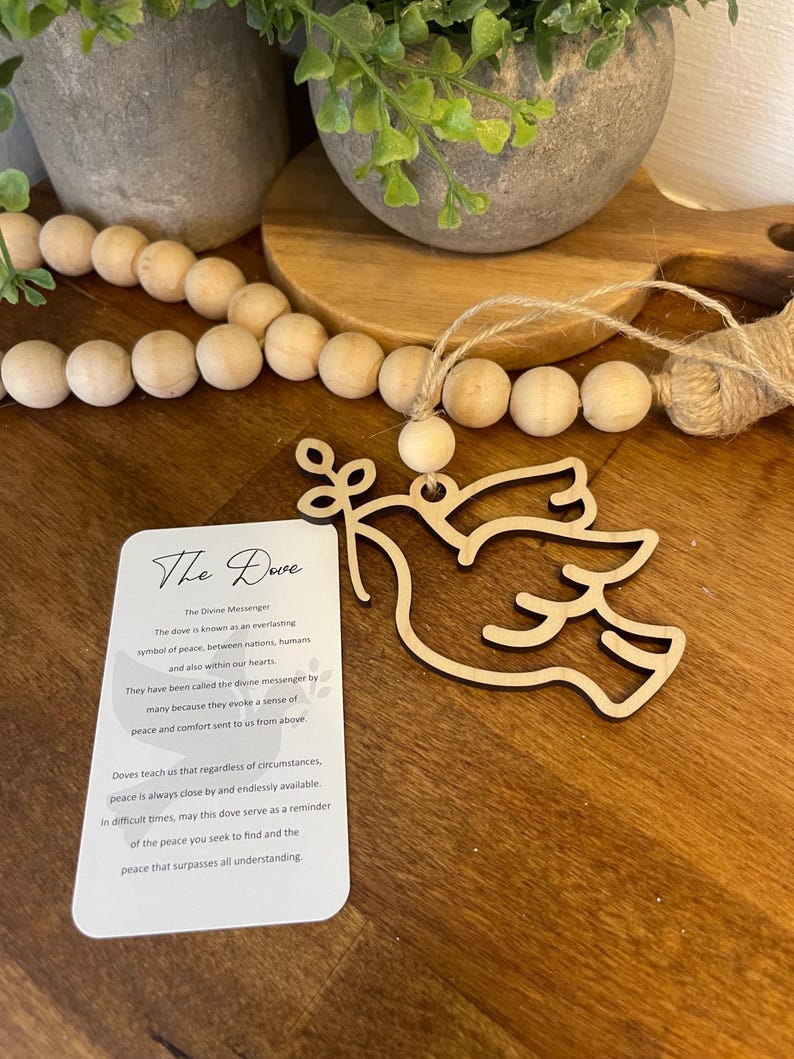 The Dove - the Divine Messenger Ornament Gift - Made of Finished Maple ...