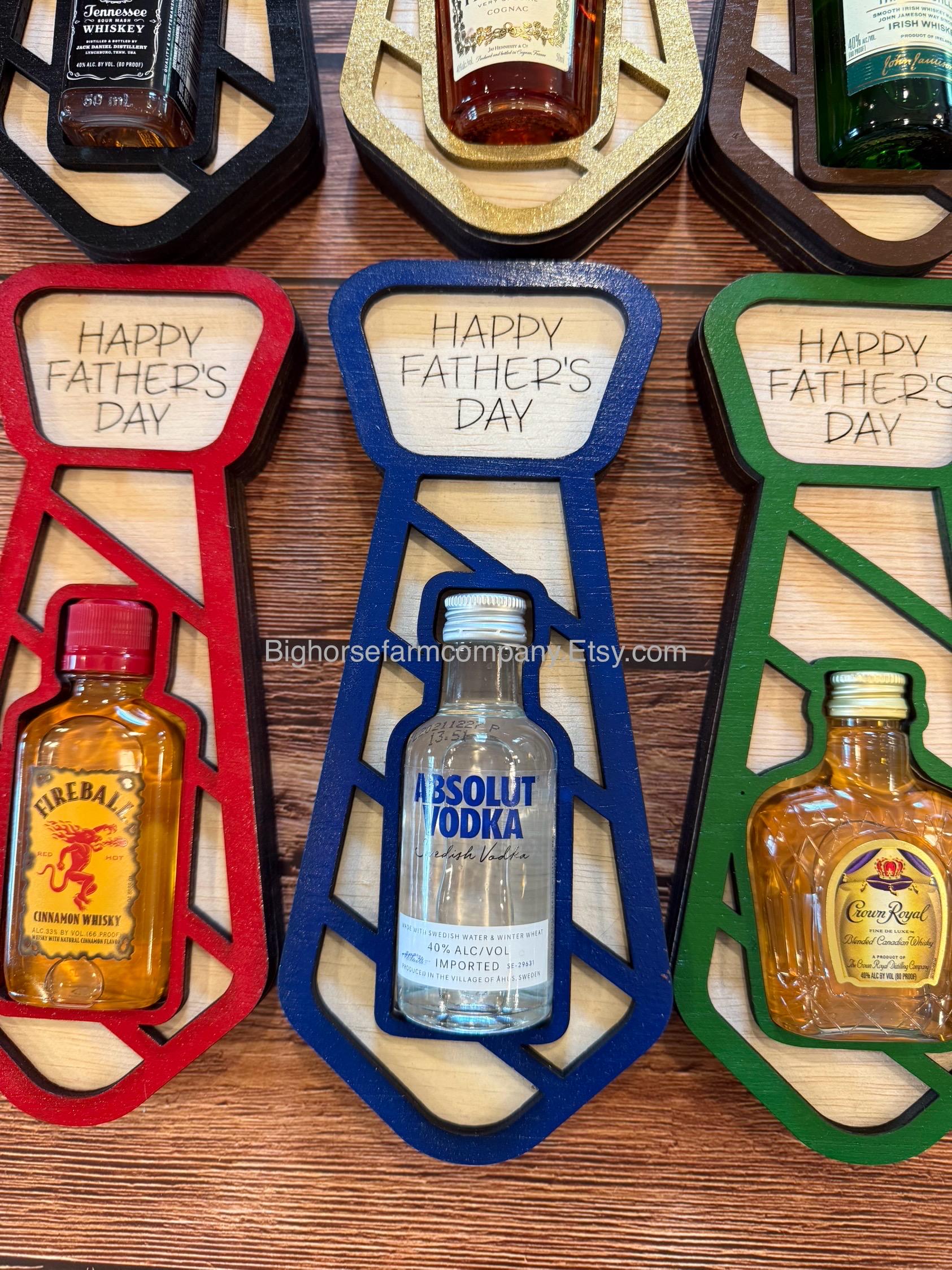 SVG Digital File Happy Father's Day Tie Mini Alcohol / Liquor Bottle ...