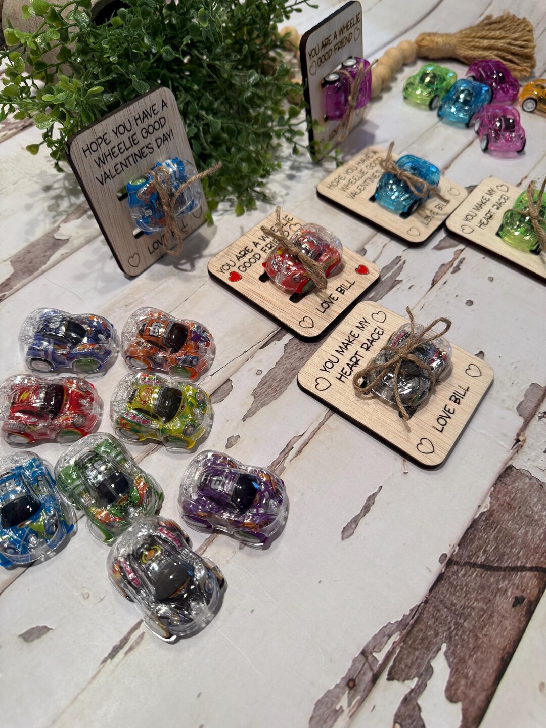 Personalized Wooden Pull Car Kids / Children's Valentine's Day Gifts ...