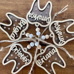 Personalized Custom Wood & Acrylic Tooth Ornament, Custom Name Gift Tag ...