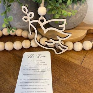 The Dove - the Divine Messenger Ornament Gift - Made of Finished Maple ...