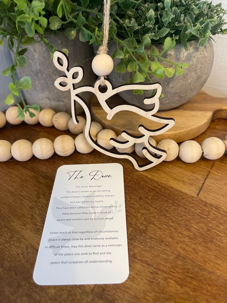 The Dove - the Divine Messenger Ornament Gift - Made of Finished Maple ...