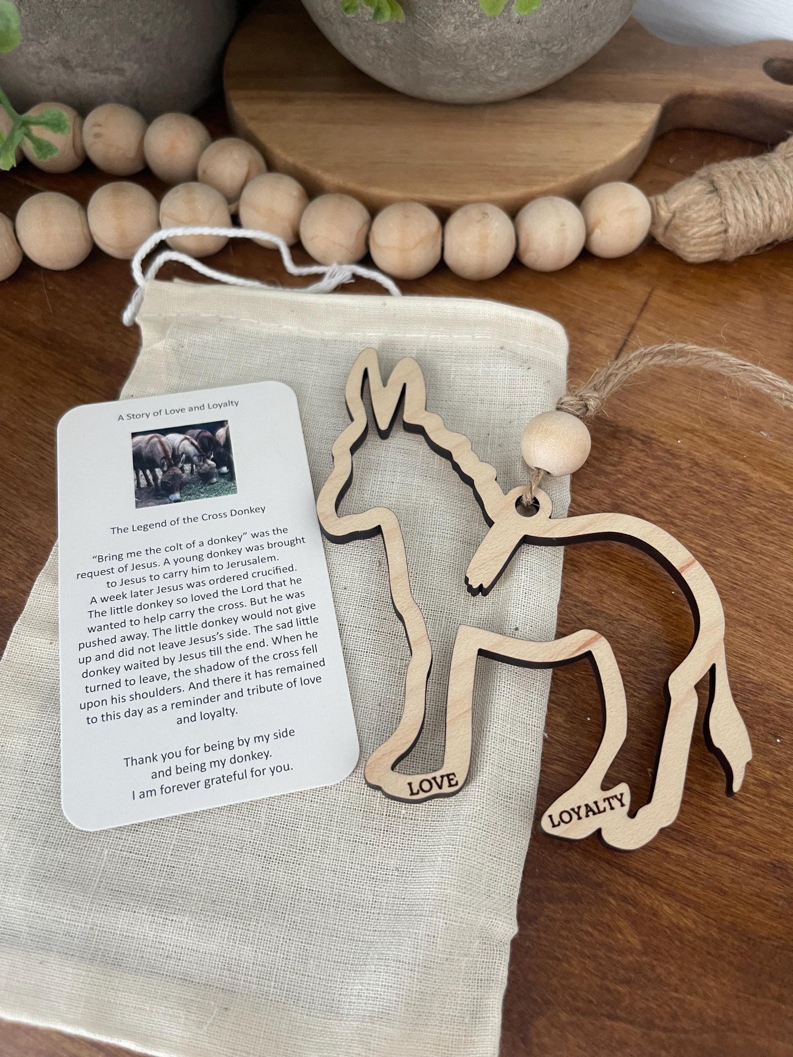 A Story of Love and Loyalty Donkey Ornament Gift - Cross Donkey Legend ...
