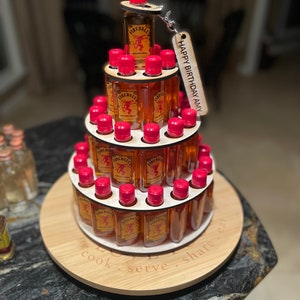 BIG 36 Mini Bottle 4 Tier Fireball or Titos Shot Cake, Alcohol Shot ...