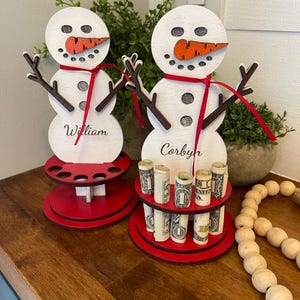 Freestanding Snowman Wooden Money Tree Money Holder for Gifting Cash at ...