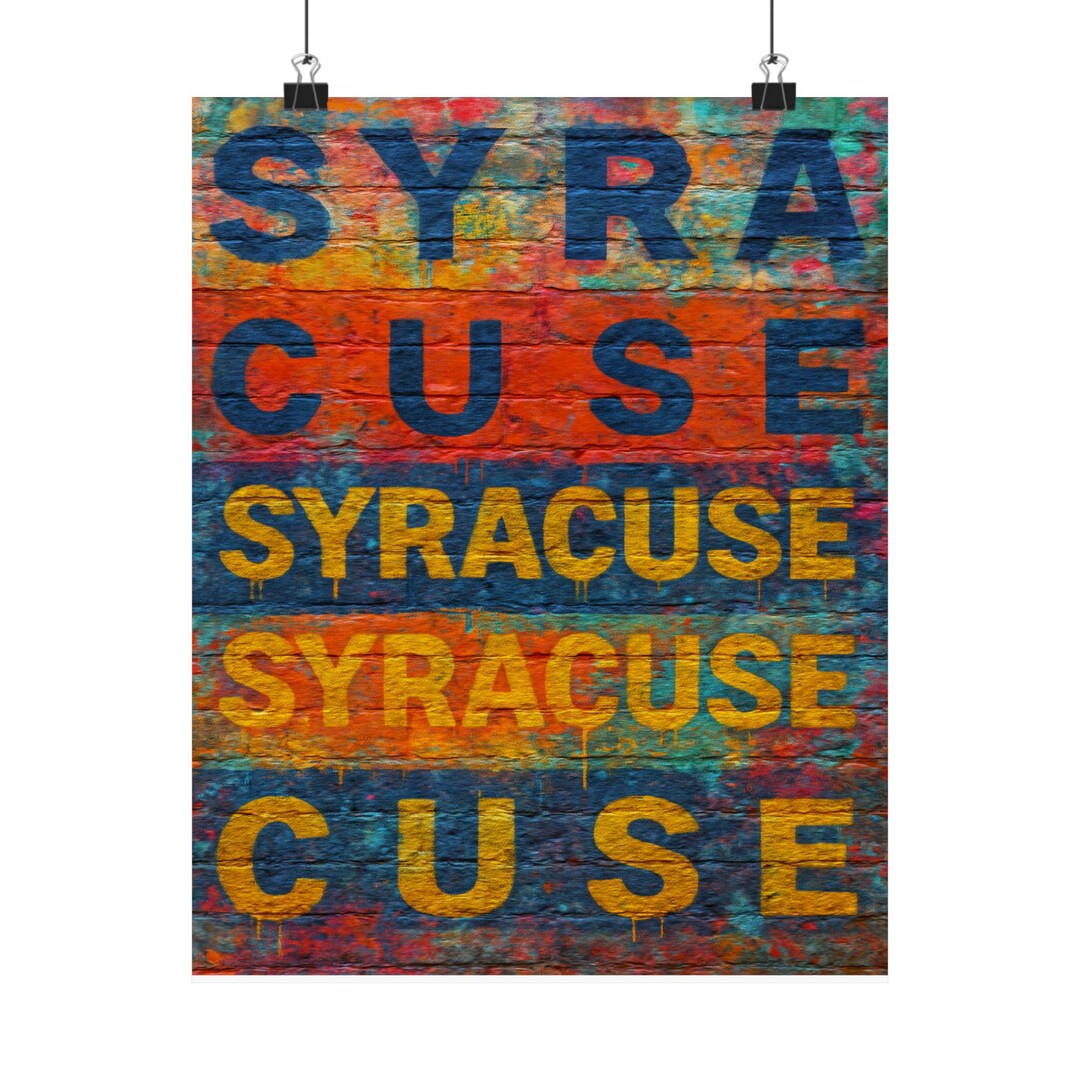 Matte Art Poster. Syracuse Graphic Lettering Illustration. Modern ...
