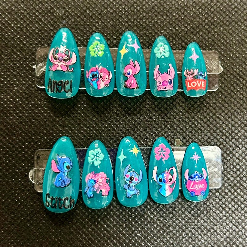 Lilo and Stitch Nails - Etsy