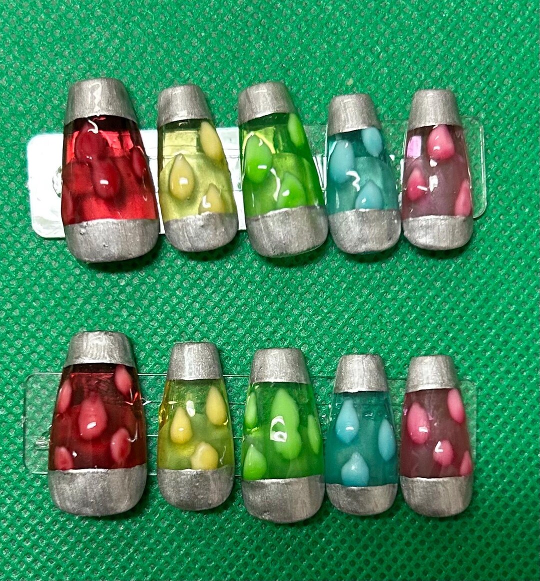 Rainbow Lava Lamp Press on Nails - Etsy